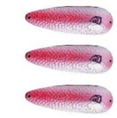 Three Eppinger Seadevle IMP Pearl Pink Fishing Spoon Lures 1 oz 3 1/4 ...